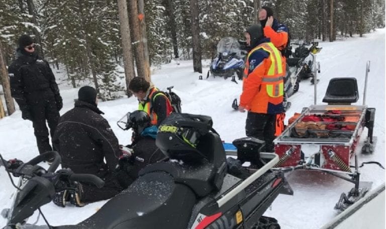 Woman hurt in snowmobile crash near West Yellowstone